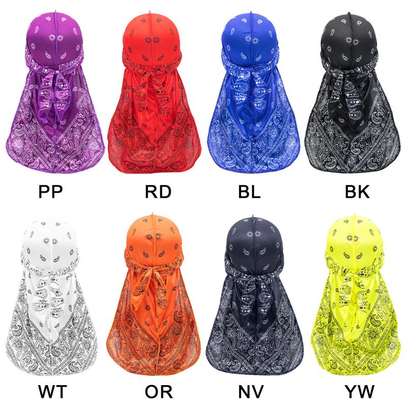 1PC Print Pirate Hat Silky Durag for Men Women Headwrap Durags ...