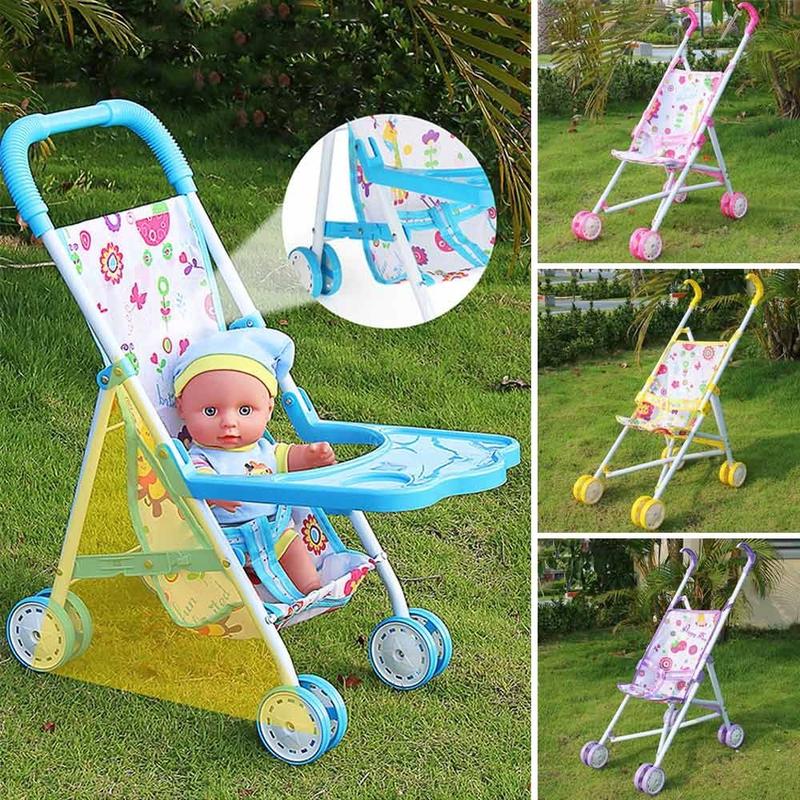 Funny Lifing Colorful Iron Dolls Pram Stable Foldable Baby Stroller ...