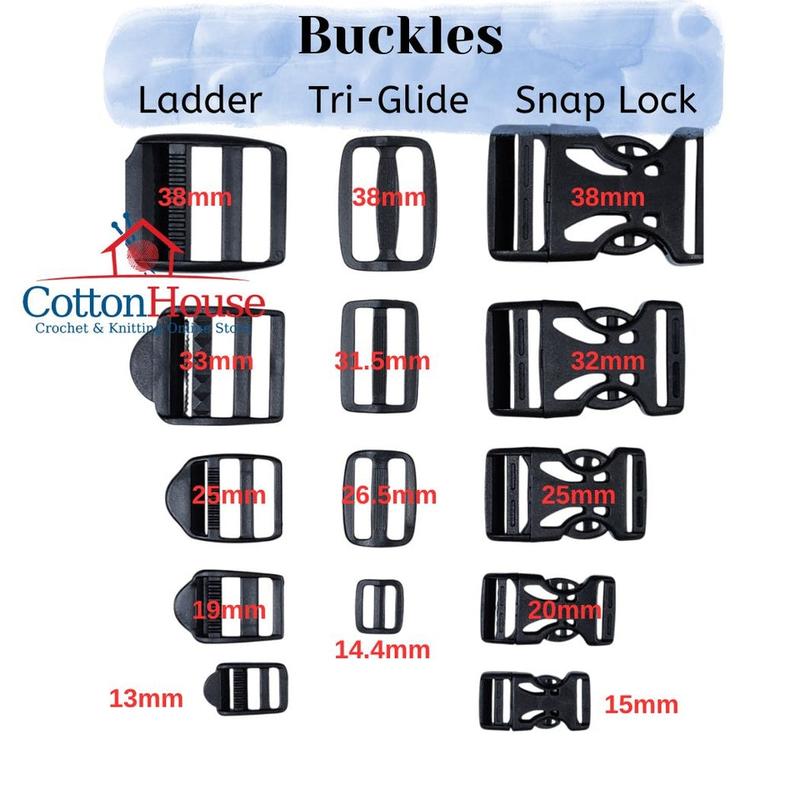 Buckles Side Release Tri-Glide Snap Lock Adjuster Slide Bag DIY ...