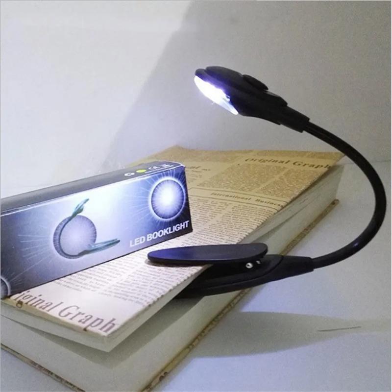 Led Book Light Mini Clip-On Flexible Bright LED Lamp Light Book ...
