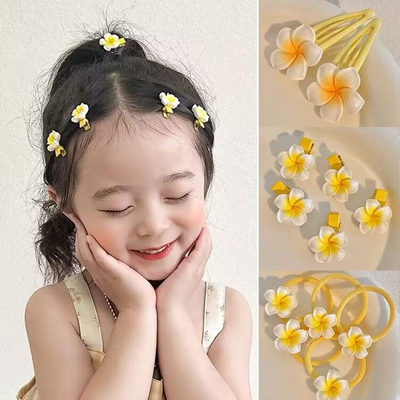 Children's frerian hair clip Flower side clip small cute leather ...