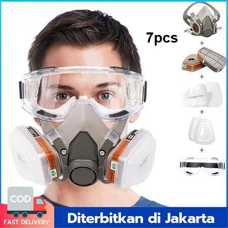 7PCS/SET Masker Gas Respirator Industrial Mask Anti Virus Debu Racun ...