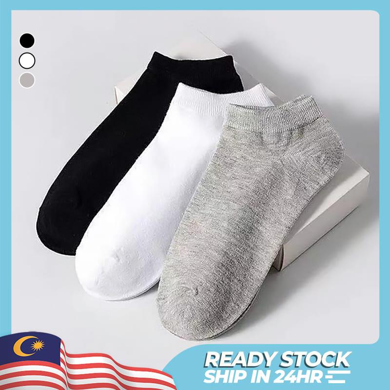 DESINCE Cotton Socks Low Ankle Sock Men Women White Grey Stokin ...