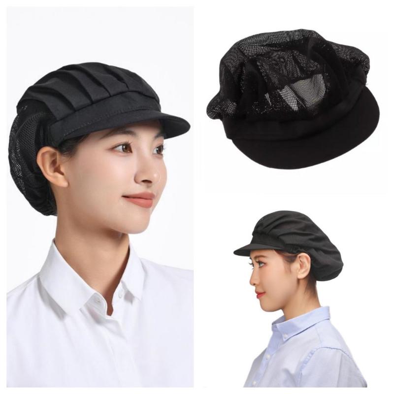 Chic Business Work Hair Nets Mesh Cotton Chef Hat Waiting Hat Kitchen ...