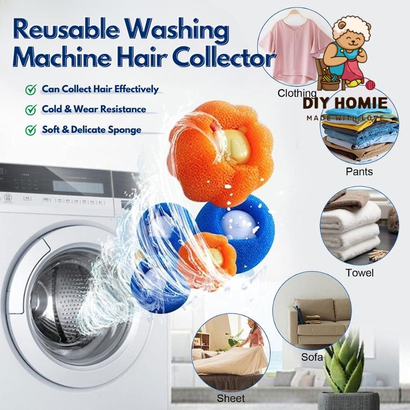 Reusable Washing Machine Hair Collector Magic Laundry Ball Anti ...