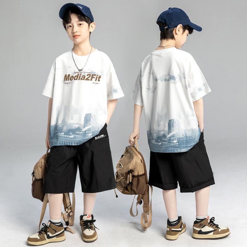 Ready Stock 120-170cm Summer Boys Fashion Print Suit Big Kid - TikTok ...