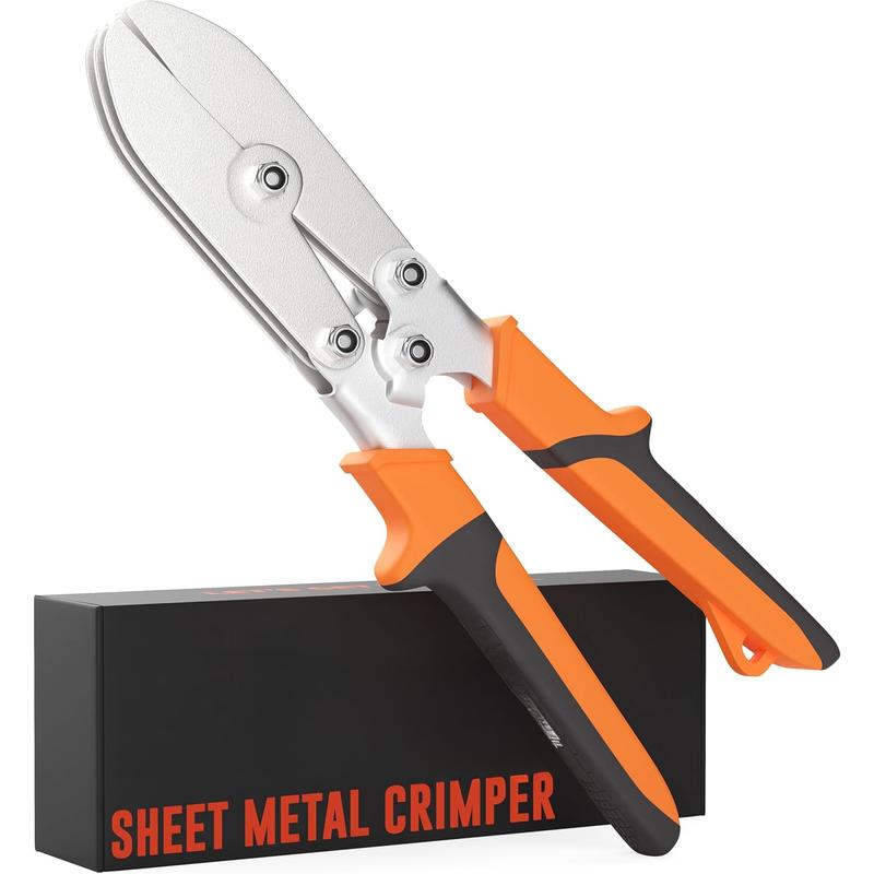 5 Sheet Metal Crimper Tool with Grip - Crimp 24ga Steel and 28ga ...