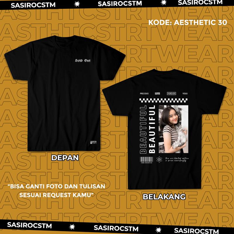 KAOS AESTHETIC NO.30 [BISA REQUEST GANTI FOTO + TULISAN] Combed - Shop ...