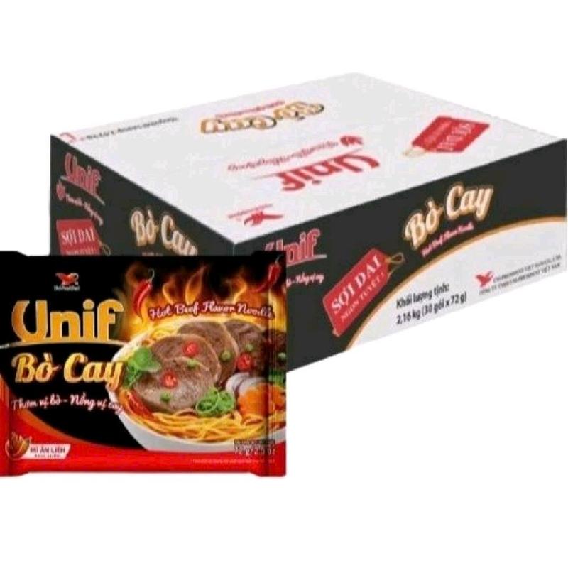 Thùng 30 gói vị Bò cay Unif mì 10 - TikTok Shop Vietnam