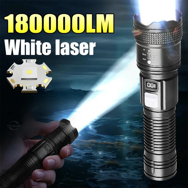 180000 Lumens Super Bright LED Flashlight, USB Rechargeable, - TikTok ...
