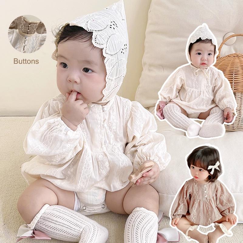 Jumpsuit puteri bersulam dengan butang mutiara untuk kanak-kanak ...