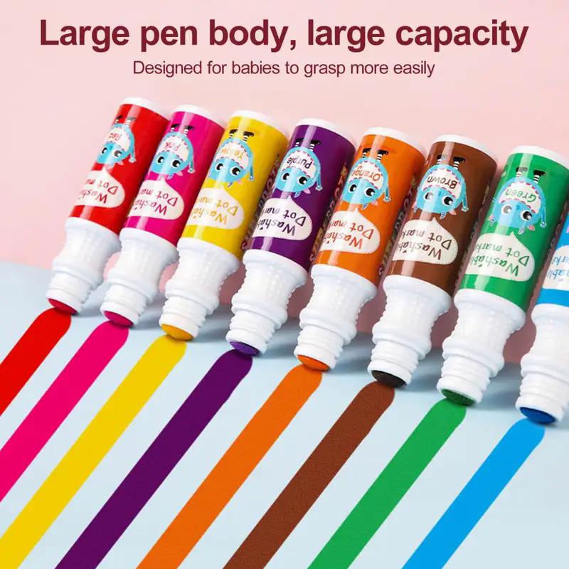 Kids Stationery Dot Markers Washable Dot Paints Markers Leak-Free ...