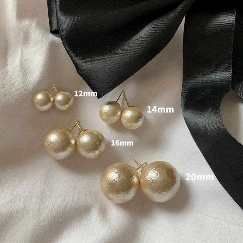 S925 silver plated retro French mona with cotton pearl big earrings ...