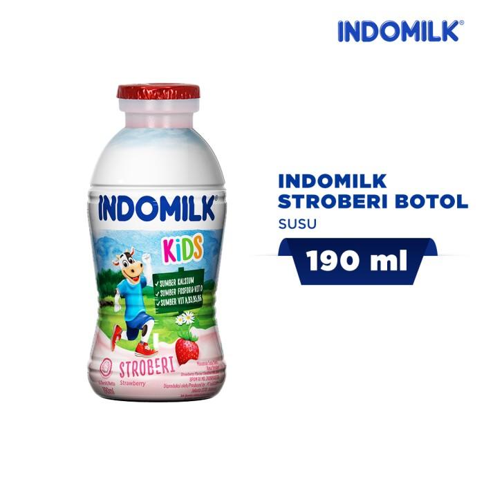 Indomilk Stroberi Botol 190mL - Shop | Tokopedia