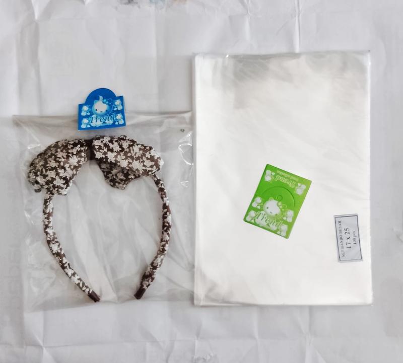 100 Set Plastik Bando Besar dan Label Hang Tag ukuran 17x25 Tebal 40 ...
