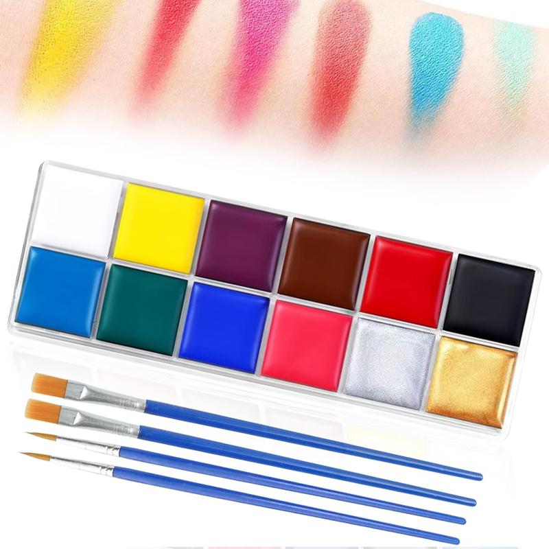 Face Body Paint Kit,Professional Face Painting Kit,12 Colors Oil Based ...