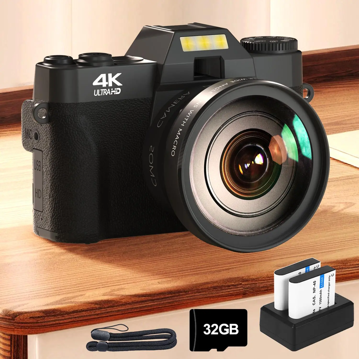 4K Digital Camera for Music Festival, 48MP Vlogging Digital Cameras, 1 ...