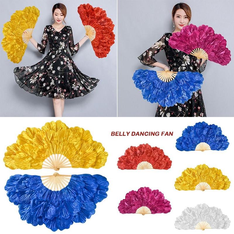 Portable Folding Belly Dancing Fan Long Imitation 38cm/45cm Peacock ...