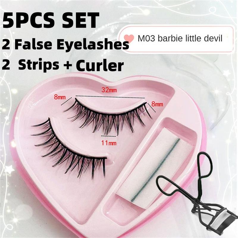 5PCS Set False Eyelashes Kit Fairy Wind Style Heart-shaped Self ...