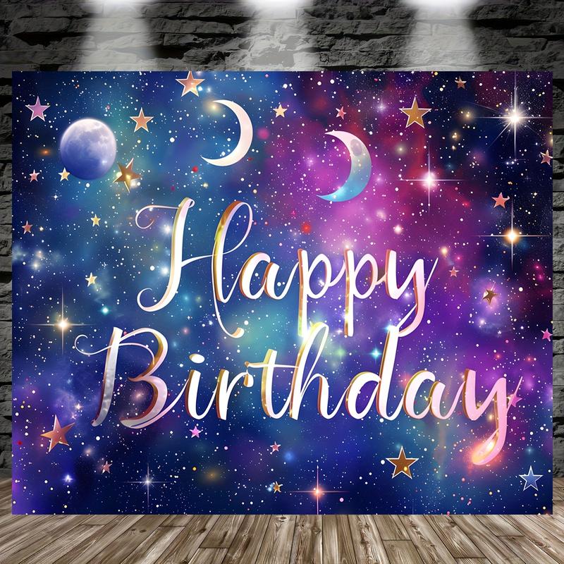 1pc Space for Galaxy Happy Birthday Backdrop - Vibrant Starr - TikTok ...