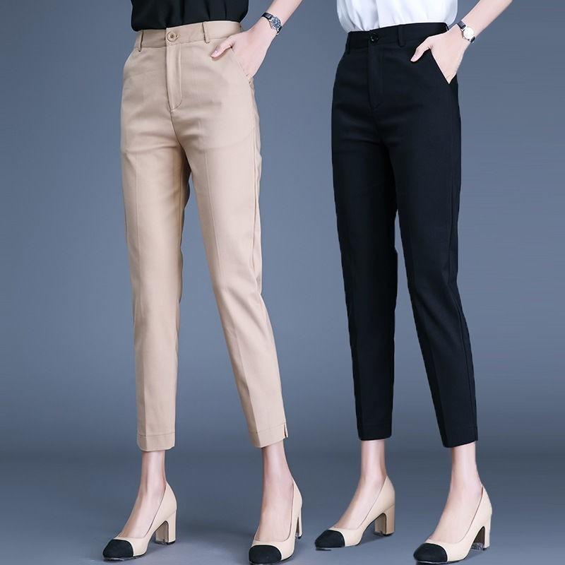 Seluar Kasual, untuk Wanita, Gaya Korea, Slim Fit, Lurus, Panjang ...