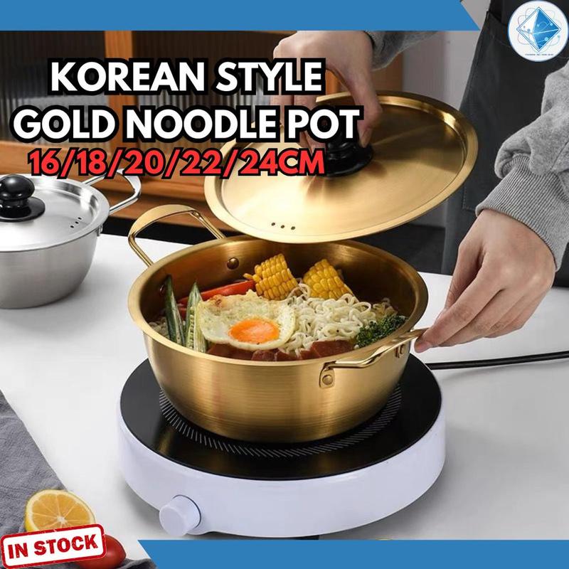MR.MEOW Korean Premium Gold Noodle Pot Stainless Steel Hotpo - TikTok ...