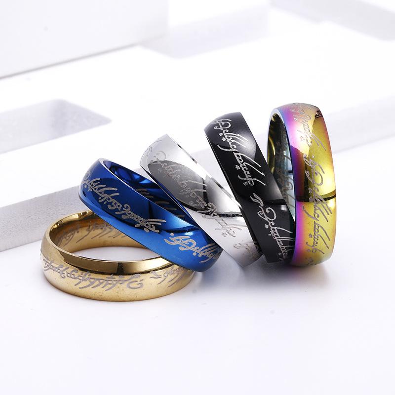 Titanium Steel Lord of the Rings Men's Ring Couple Rings Men and Women ...