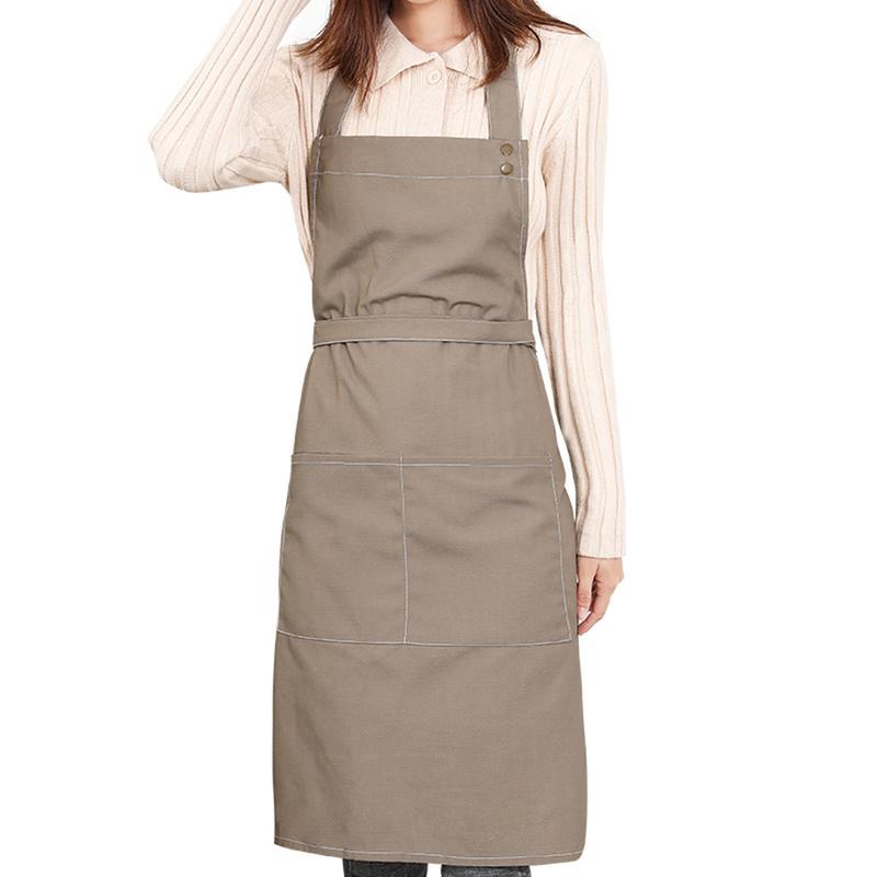 Canvas Unisex Apron Bib Kitchen Aprons for Women Men Chef Waiter ...