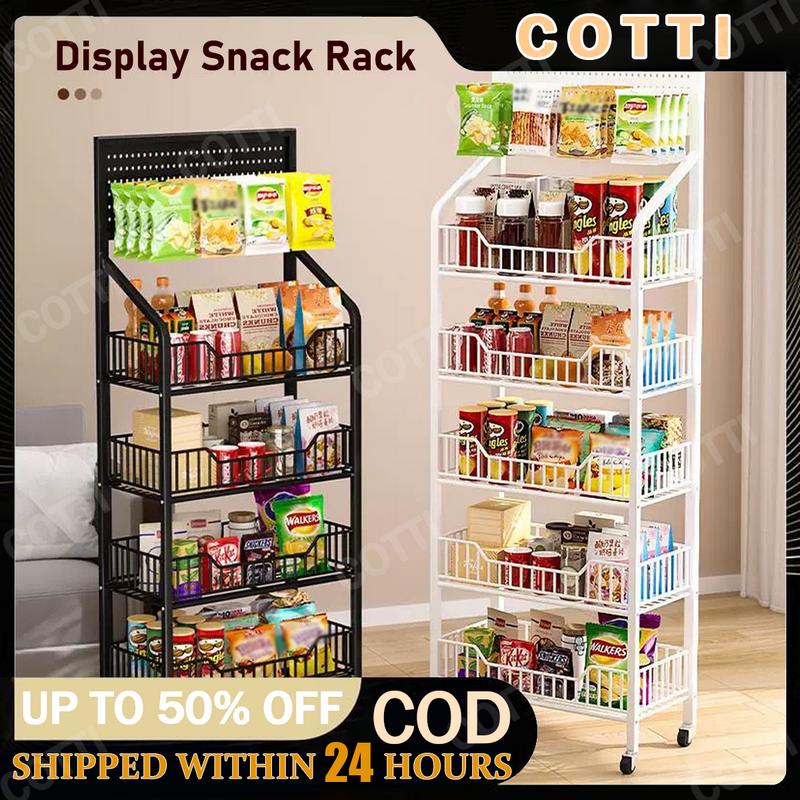 Display Snack Rack, 3/4/5 Tier Removable Storage Shelving Organizer ...