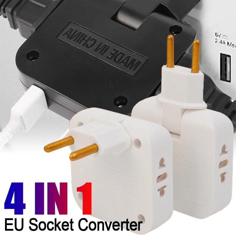 4 in 1 EU Electrical Socket Adapter 180 Degree Rotation Wall - TikTok ...