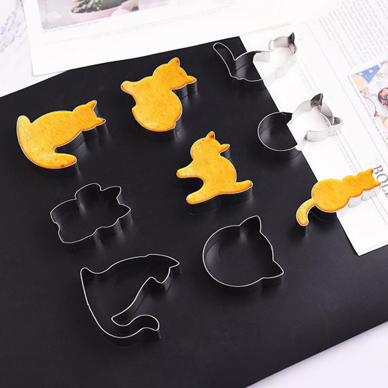 Elecoms Cookie Mold Set Cat-shaped Cookie Cutters 9pcs Cat Shaped ...