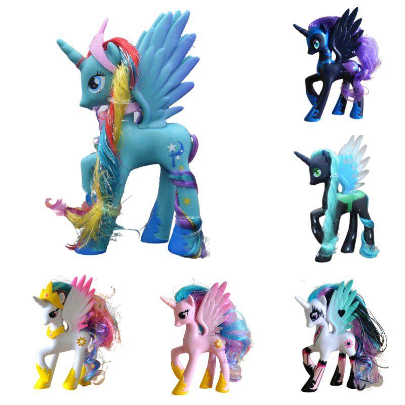 Tokoh unicorn My Little Pony, mainan, Topper Kek, untuk bermain ...