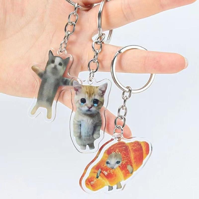 Fun Abstract Banana Cat Acrylic Keychain Cute Keychain Fun Bag - TikTok ...
