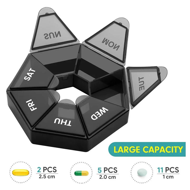 7 Grids Pill Case Plastic 7 Days Candy Box Portable Storage Tablet ...