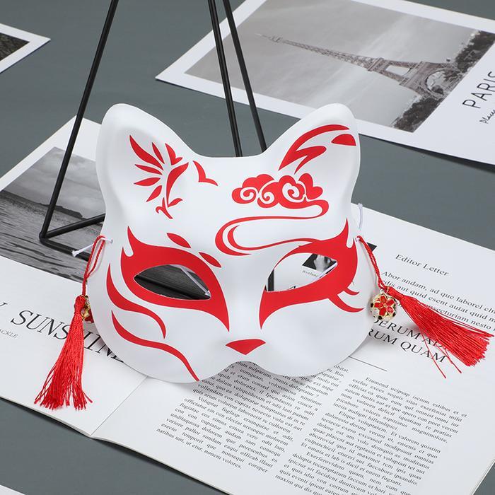 Topeng Kitsune Mask Half Face Topeng Anime Jepang Kitsune Mask Cosplay ...
