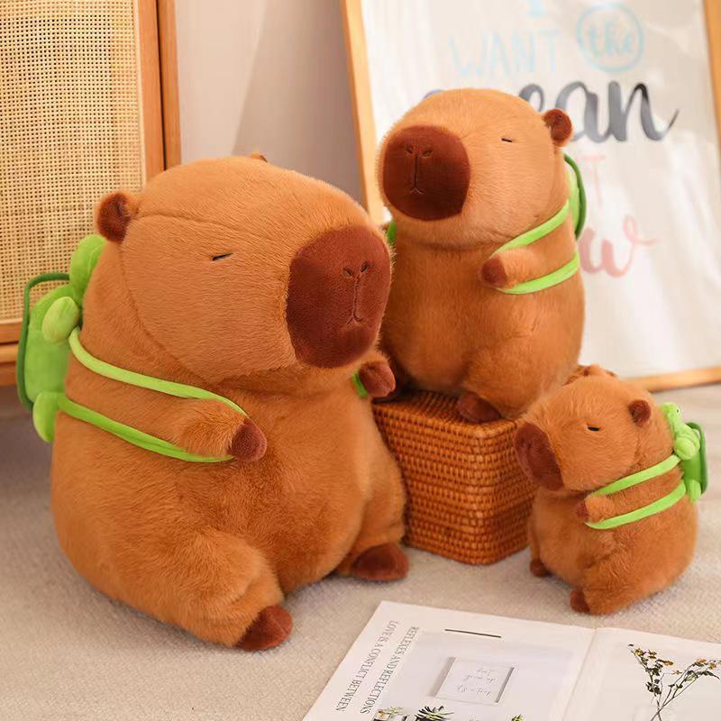 Cute Capybara Plush Toy Stuffed Animals Capibara with Turtle Backpack ...