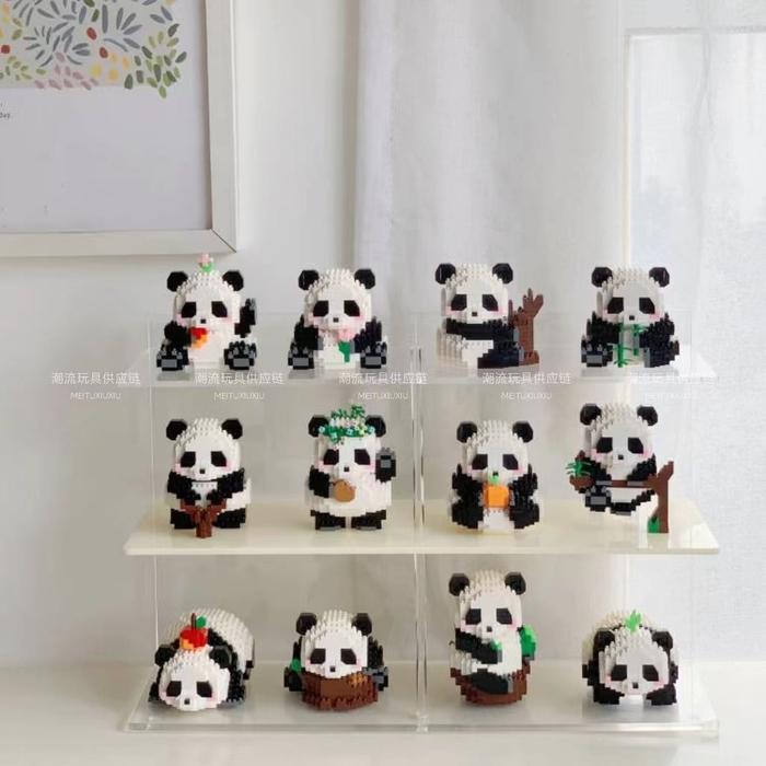 Jual Cute Panda Nano Block Model Karakter Kartun Mainan Balok Brick ...