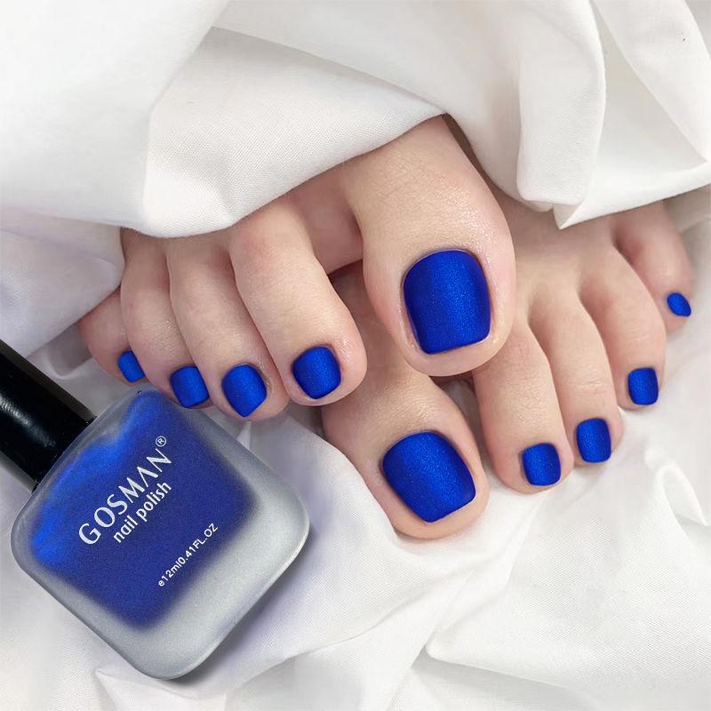 Noble Frosted and Matte Matte Pearlized Blue Nail Polish Baking-Free ...