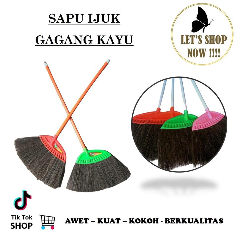 WHN - SAPU IJUK LANTAI MURAH - SAPU IJUK GAGANG KAYU KUAT KOKOH AWET ...