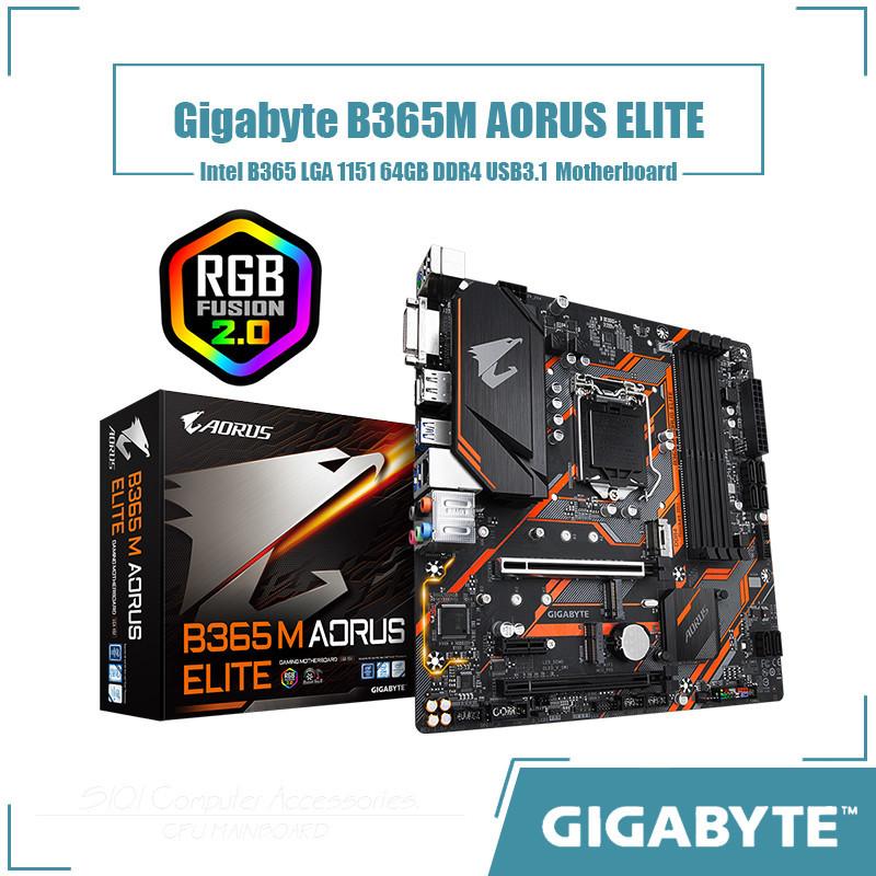 Gigabyte B365M AORUS ELITE Intel B365 LGA 1151 64GB DDR4 USB2.0 ...
