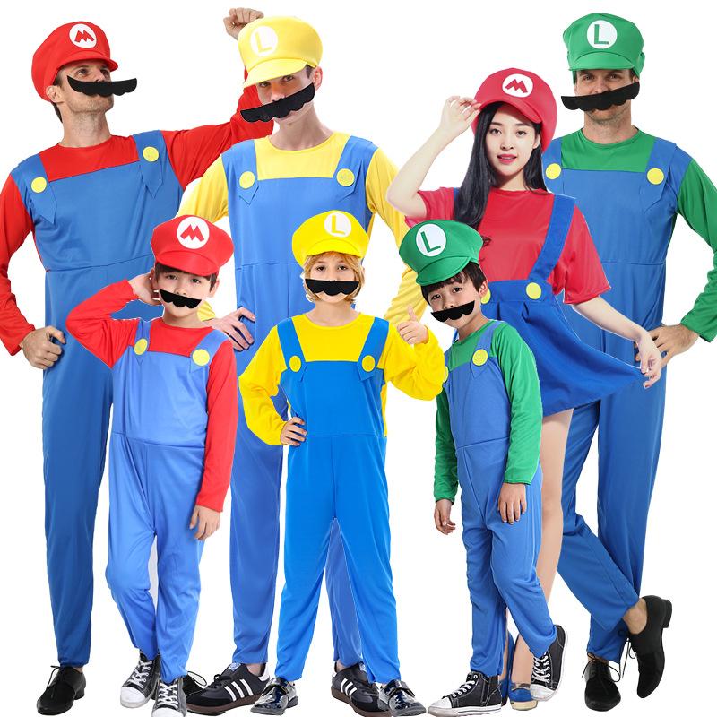 Super Mario Bros Cosplay Costume Jumpsuit with Hat Set Adult - TikTok ...