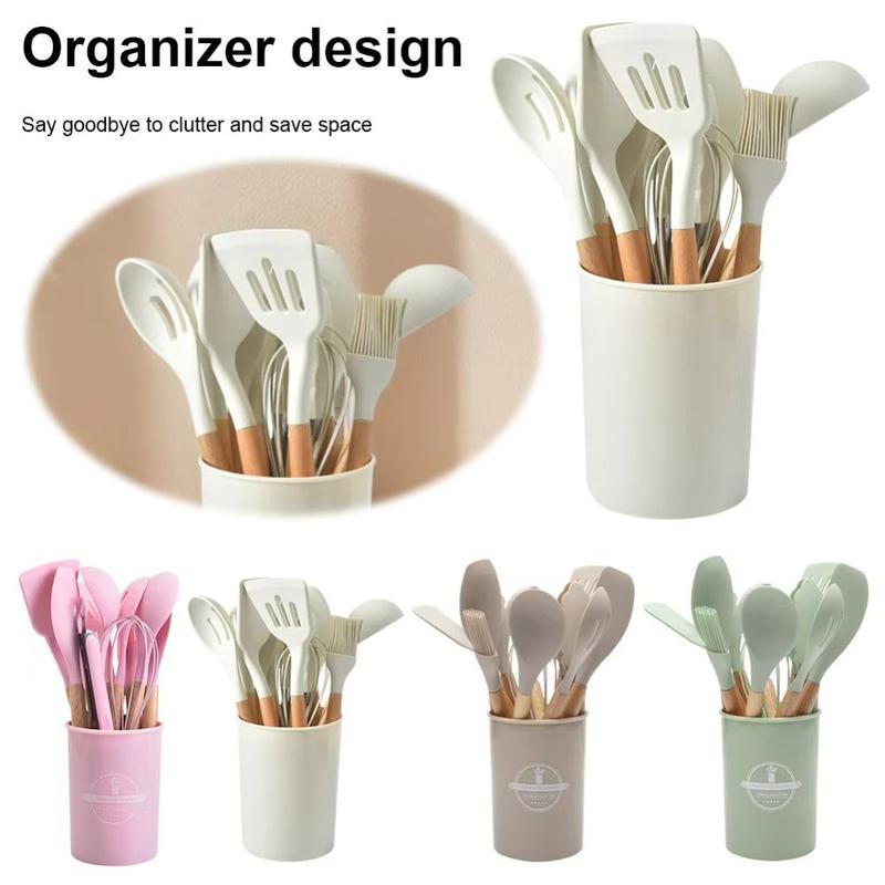 12Pcs Practical Silicone Kitchen Utensils Set Practical Non-Stick ...