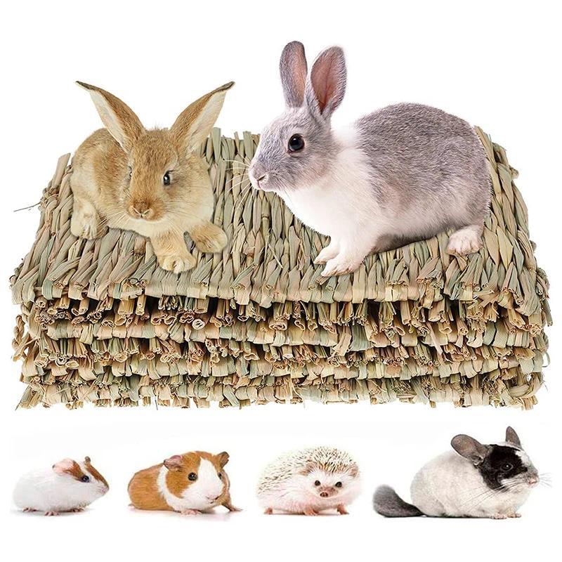 Creative Pet Straw Mat Rabbit Chew Hay Toy Hamster Kitten Portable ...