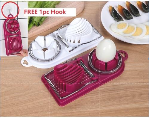 Stainless Steel Egg Cutter Slicer Sectioner 2 IN 1 Pemotong Telur ...