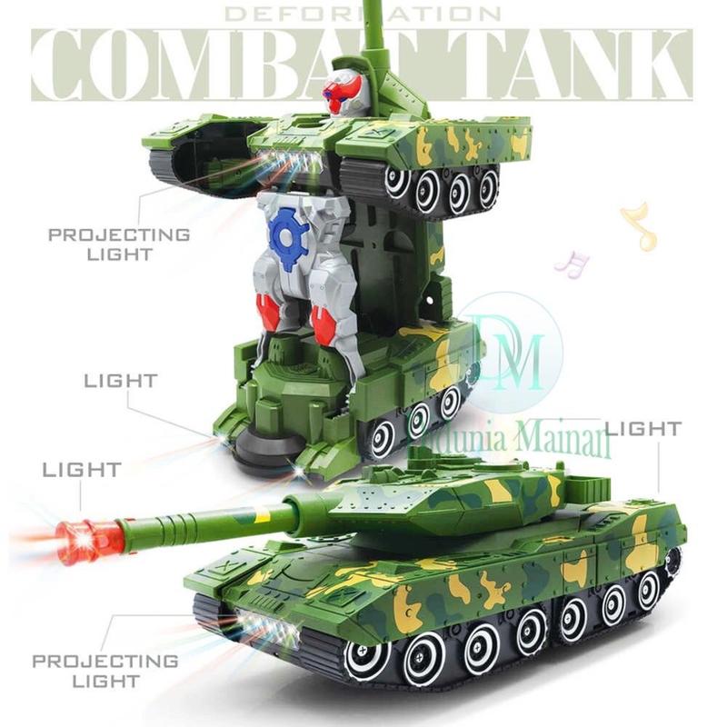 Mainan Anak Robot Military Baterai Combat Tank Deformation Toys - Shop ...