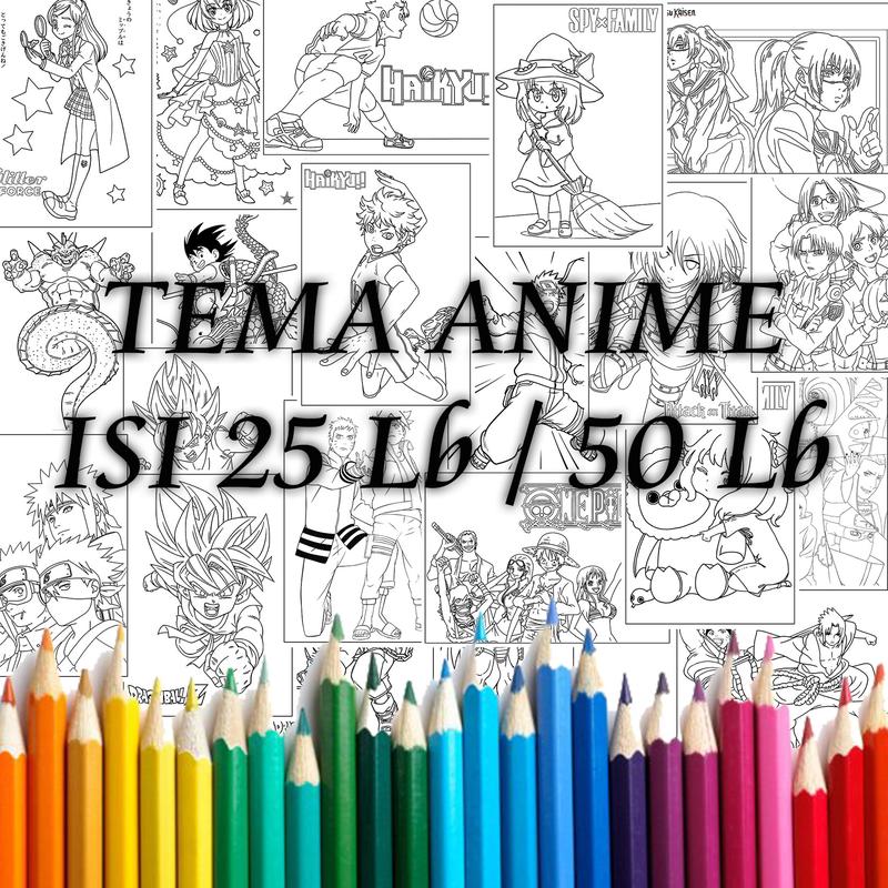 Kertas Gambar Mewarnai Tema ANIME Anak Plastik - Shop | Tokopedia