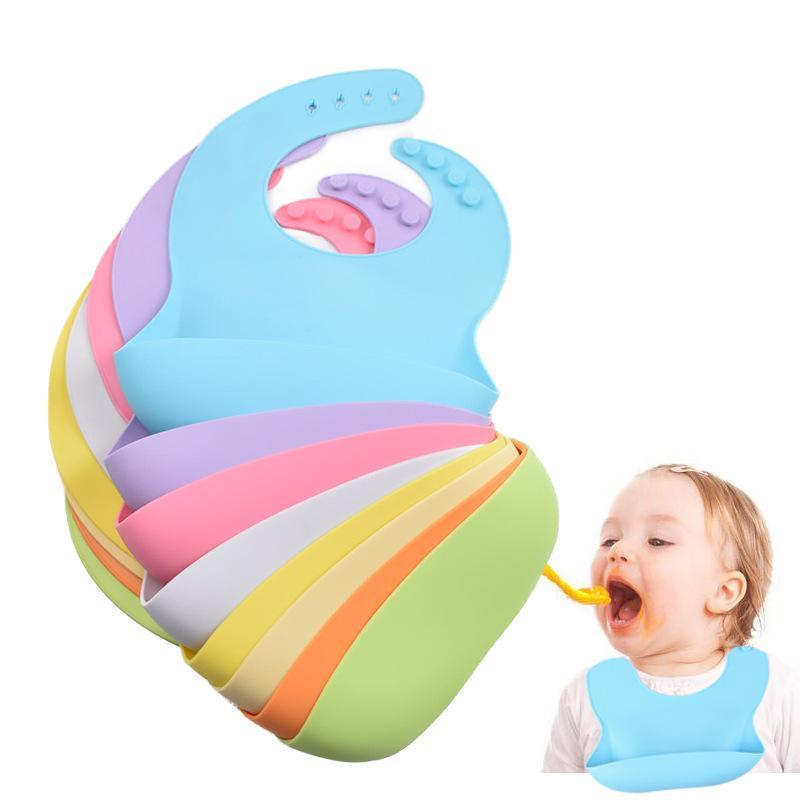 Silicone baby eating bib easy to clean baby bib drool towel waterproof ...