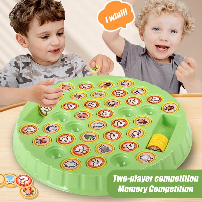 Kids Memory Flip Chess Game 2 Players Animal Vehicle Fruit Career ...