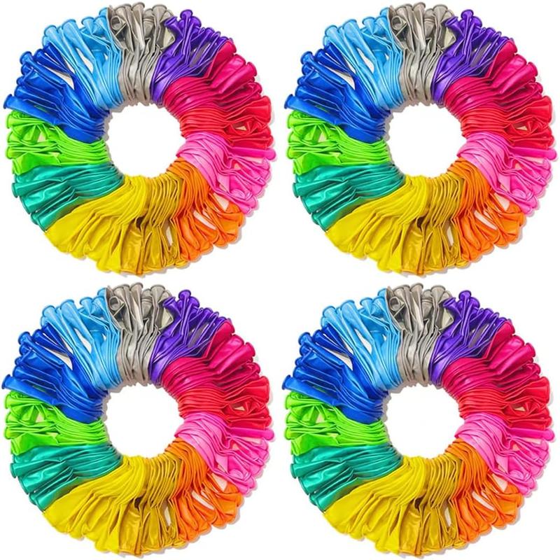400 Pcs Balloons Assorted Color, Rainbow Birthday Balloon Bulk Pack of ...