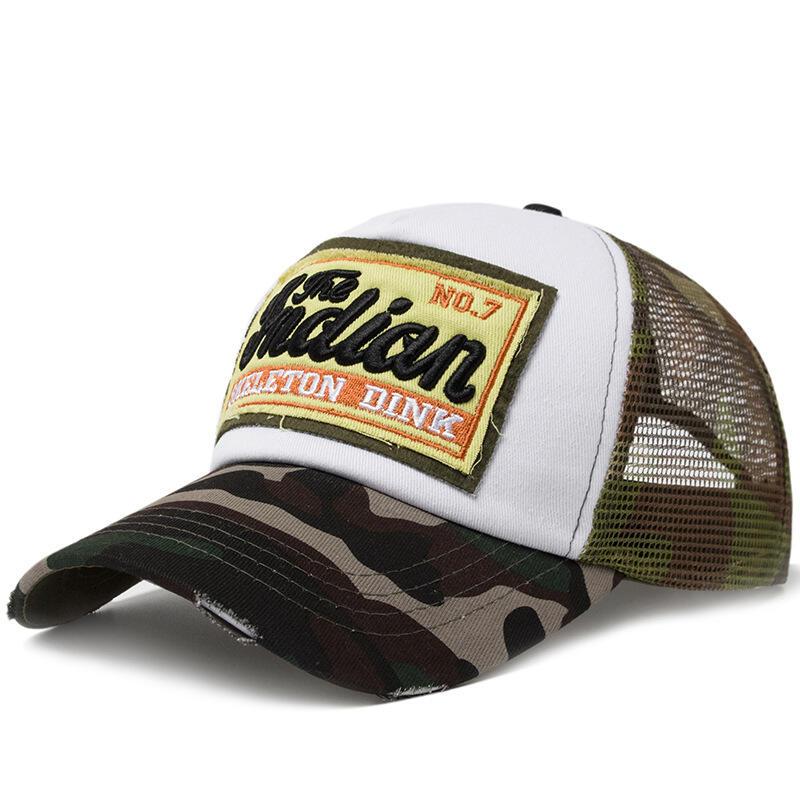 Topi Baseball Jaring Sulaman Huruf Gaya Street Y2K Unisex Snapback ...